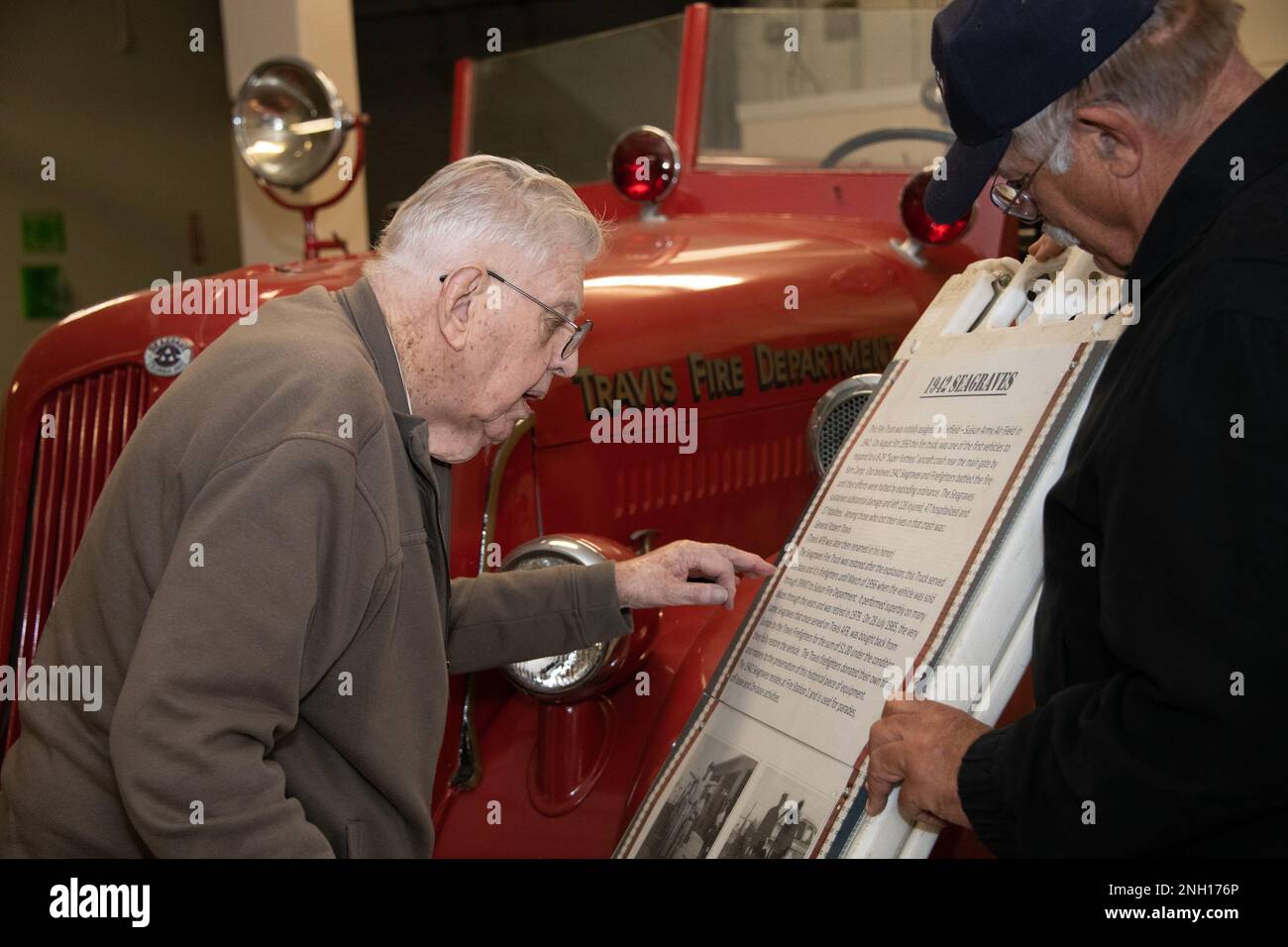 Robert Dittmer, 102 years old, reads about the 1942 Seagrave fire ...