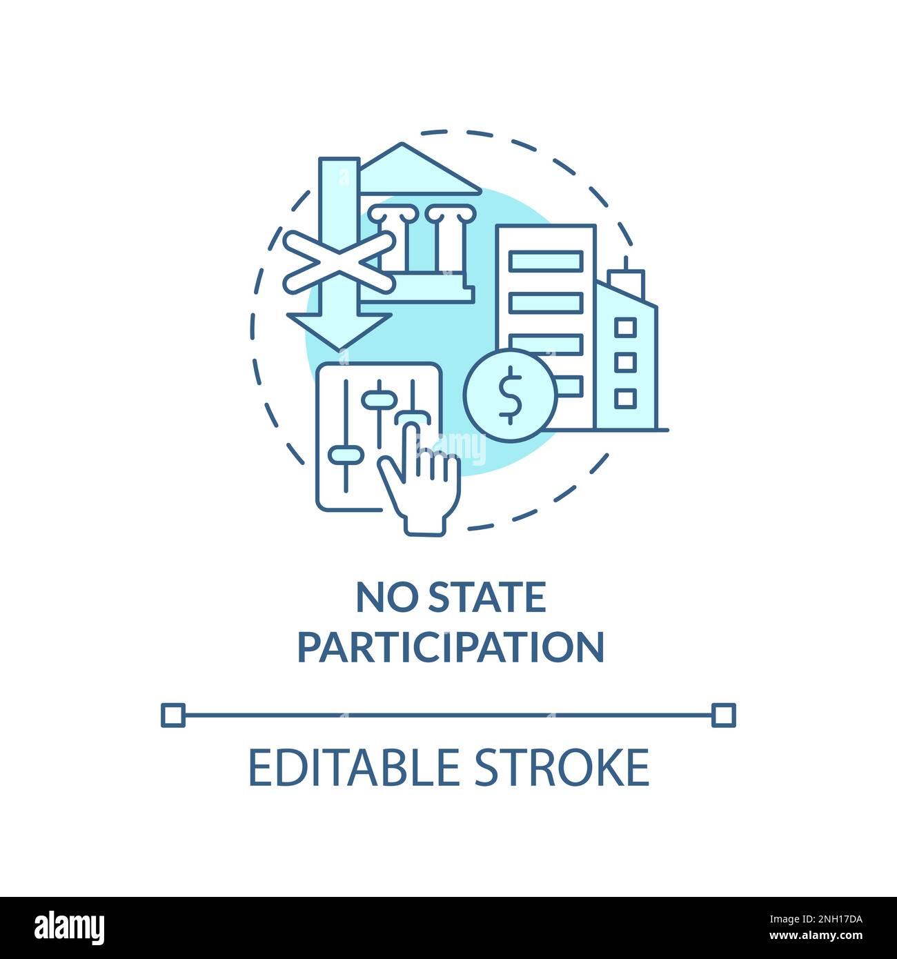 No state participation turquoise concept icon Stock Vector Image & Art ...