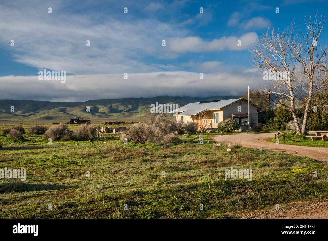 Goodwin Education Center, at former ranch, Caliente Range in distance ...