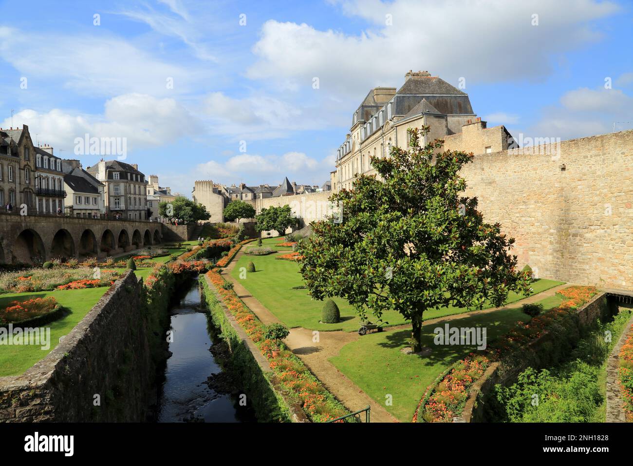 Town Hall (Mairie) building in the Chateau de l'Hermine and the Jardin ...