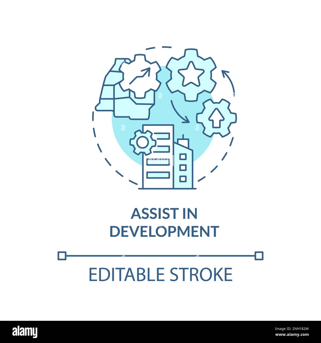 Assist in development turquoise concept icon Stock Vector Image & Art ...