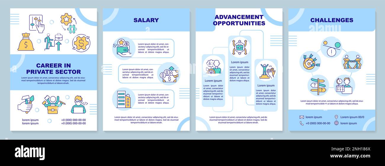 Career in private sector blue brochure template Stock Vector Image ...