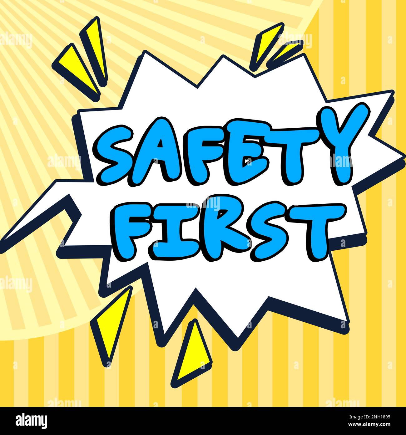 Text caption presenting Safety First, Word for Avoid any unnecessary ...