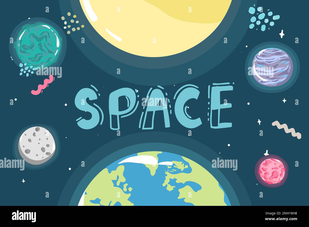 Planet earth cosmic night view with sunshine light on the globe surface ...