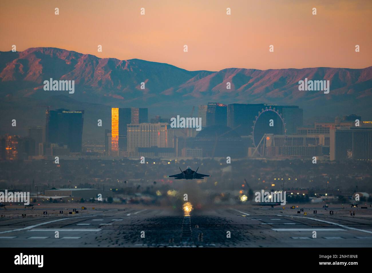 An F-22 Raptor from the 433rd Weapons Squadron, Nellis Air Force Base ...