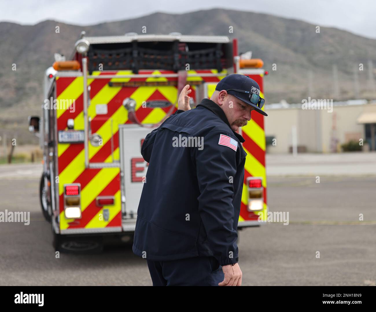 Lt. Nathan Griffiths, a firefighter with Camp Pendleton Fire Department, Marine Corps Base Camp ...
