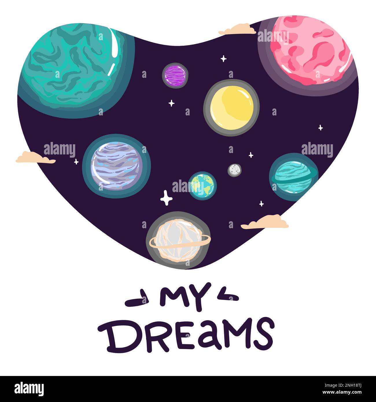 horizontal space background with abstract shape and planets. Web design ...