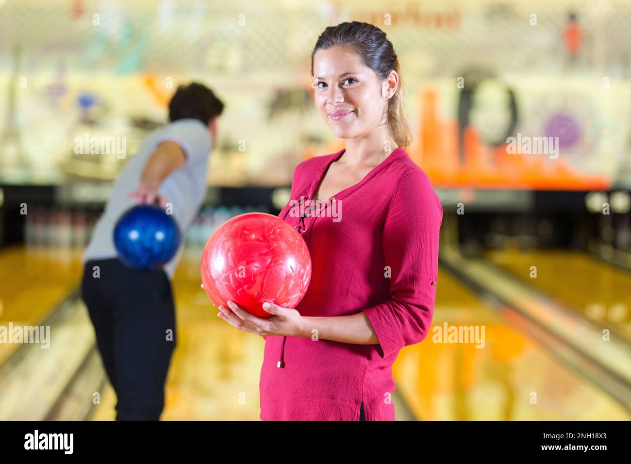 Woman bowler bowling ball hi-res stock photography and images - Alamy