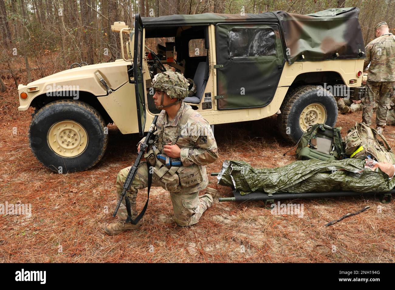 U.S Army soldiers pull security during during their medical lane during ...