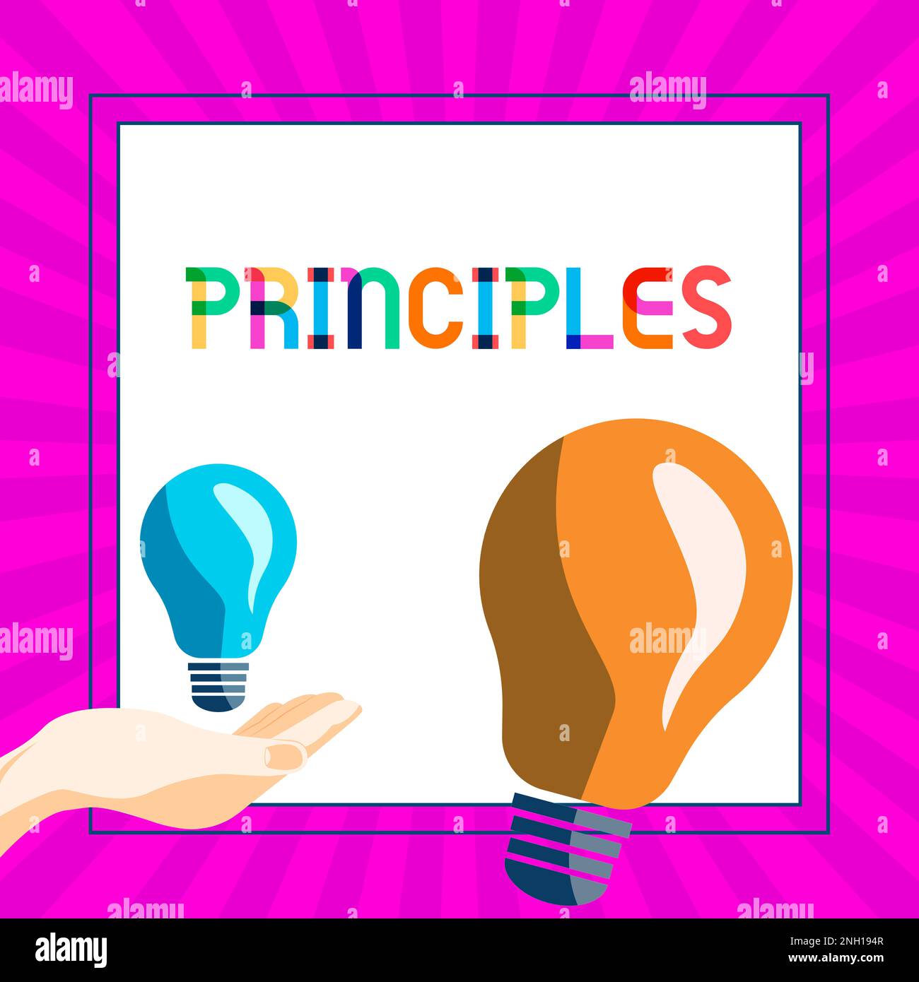 Conceptual display Principles, Word Written on fundamental truth that ...