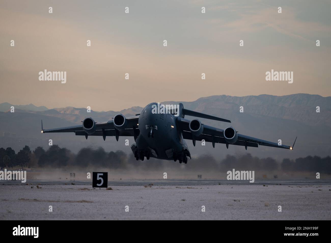 A C-17 Globemaster III takes off for a U.S. Air Force Weapons School ...