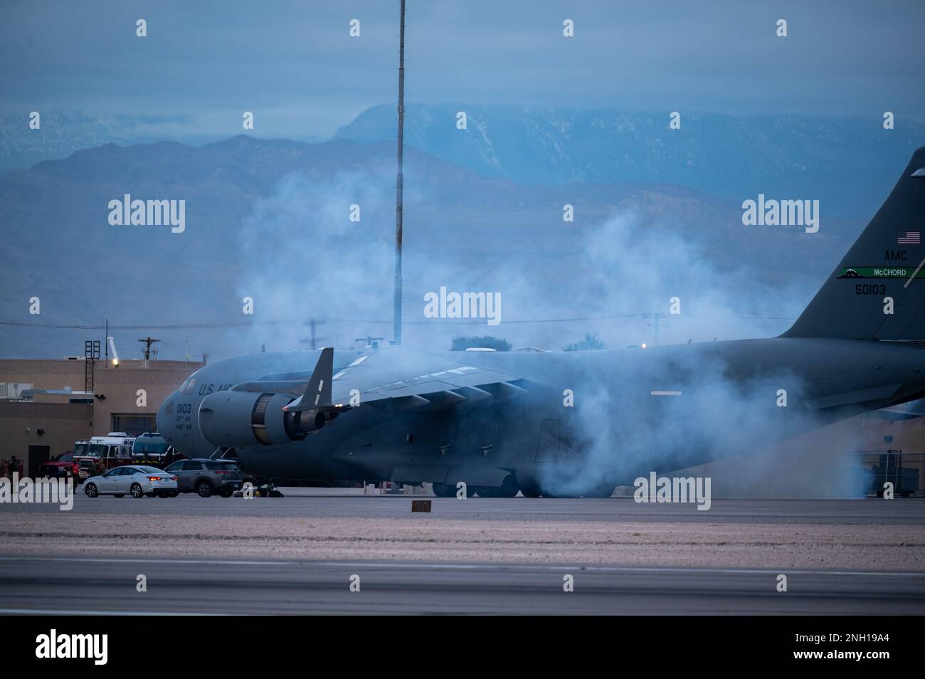A C-17 starts up before a U.S. Air Force Weapons School Integration ...