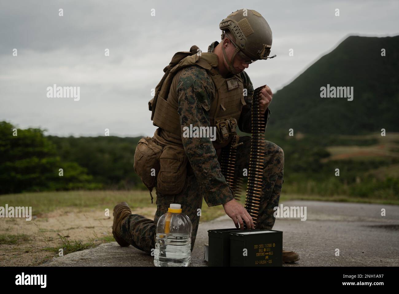 U.S. Marine Corps LCpl. Samuel L. Wells, a machine gunner with 3rd ...