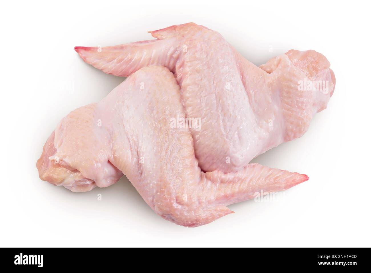 Raw chicken wings isolated on white background with full depth of field ...