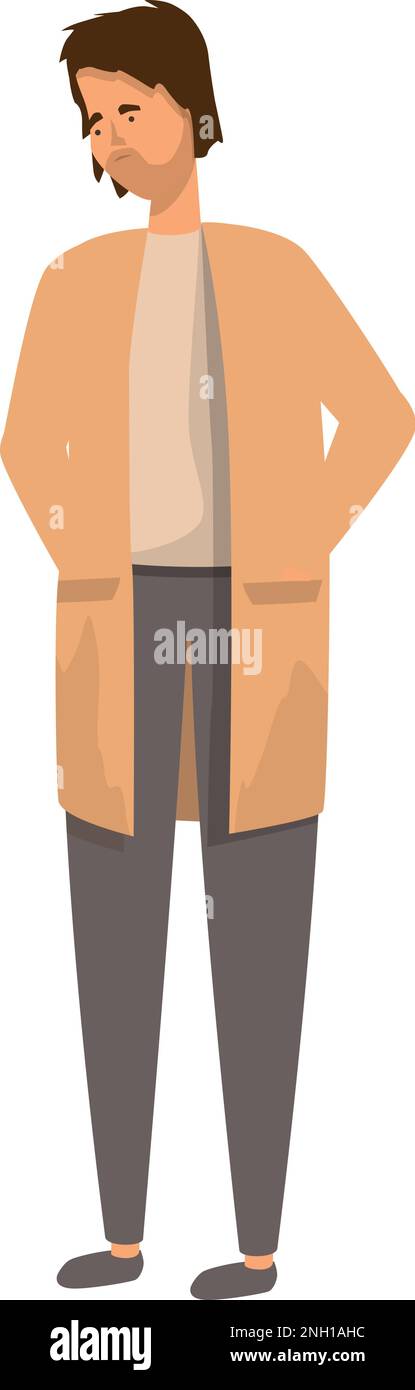 Refugee person icon cartoon vector. Poor people. Social man Stock ...