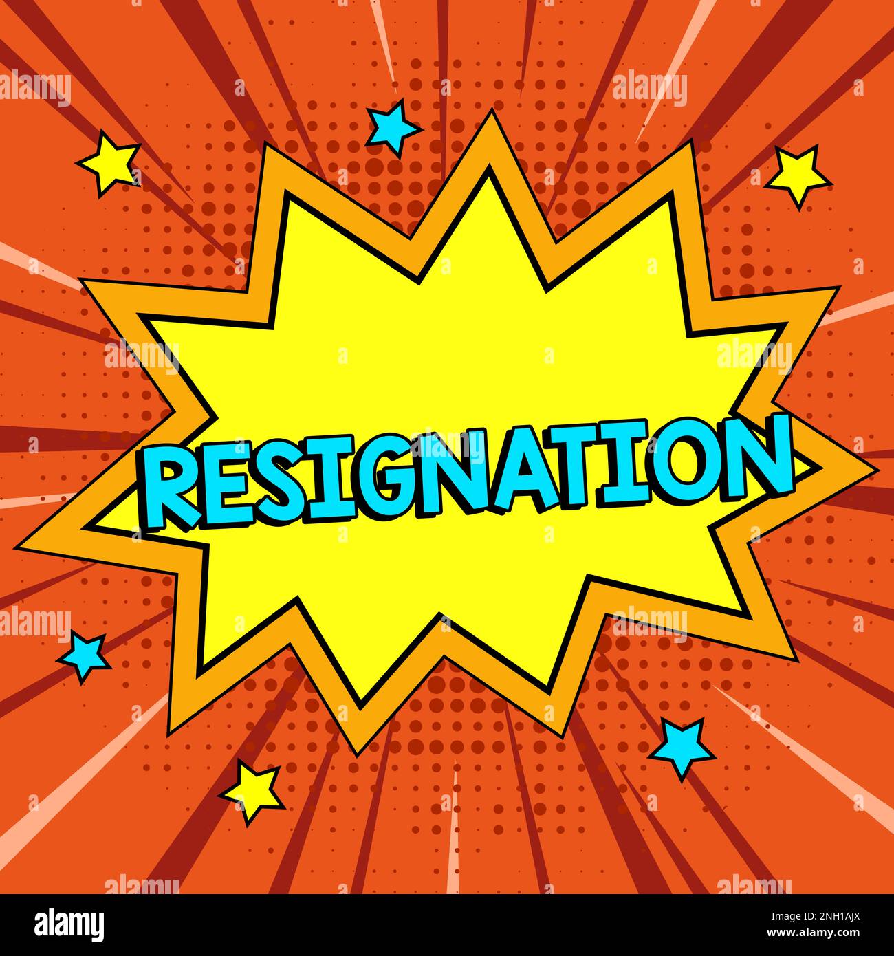 Text caption presenting Resignation, Business showcase act of giving up ...