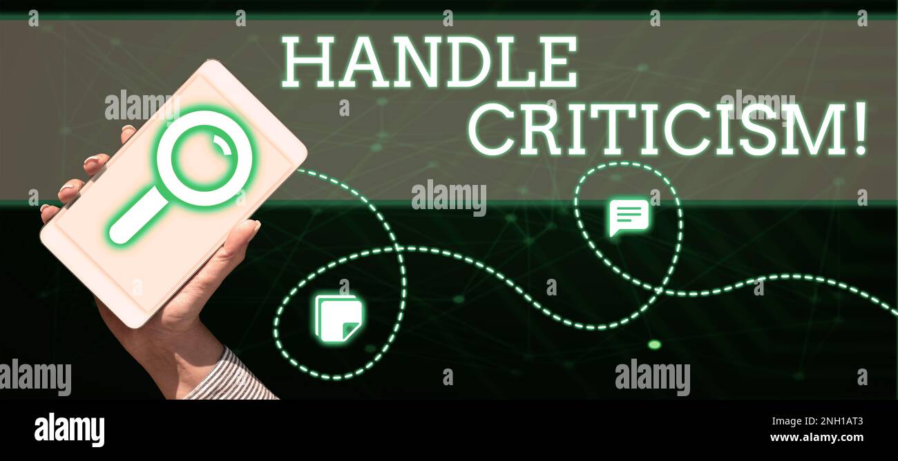 Hand writing sign Handle Criticism, Business concept process of ...