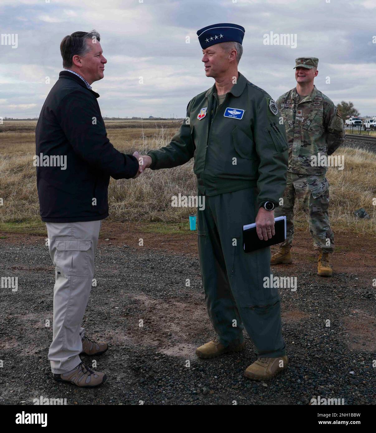 U.S. Air Force Gen. Mark Kelly, commander of Air Combat Command, coins ...