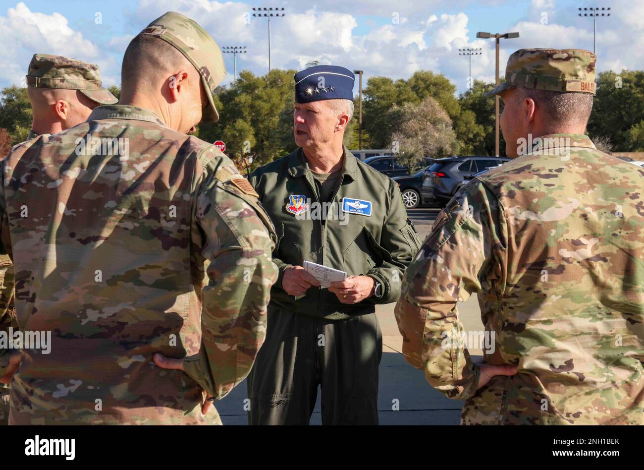 U.S. Air Force Gen. Mark Kelly, commander of Air Combat Command, meets ...