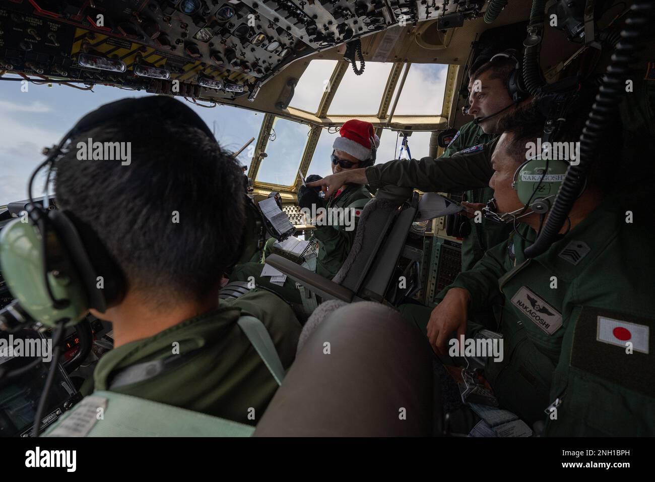 Second right) U.S. Air Force Lt. Col. Lucas Crouch, Japan Air Self ...
