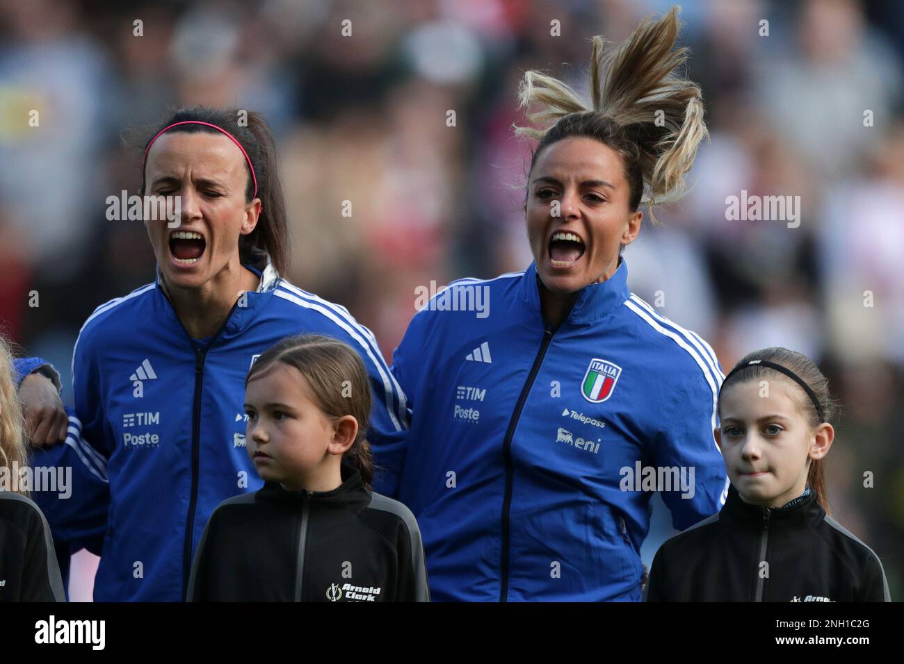 Italy's Barbara Bonansea (left) with team mate Martina Rosucci during ...