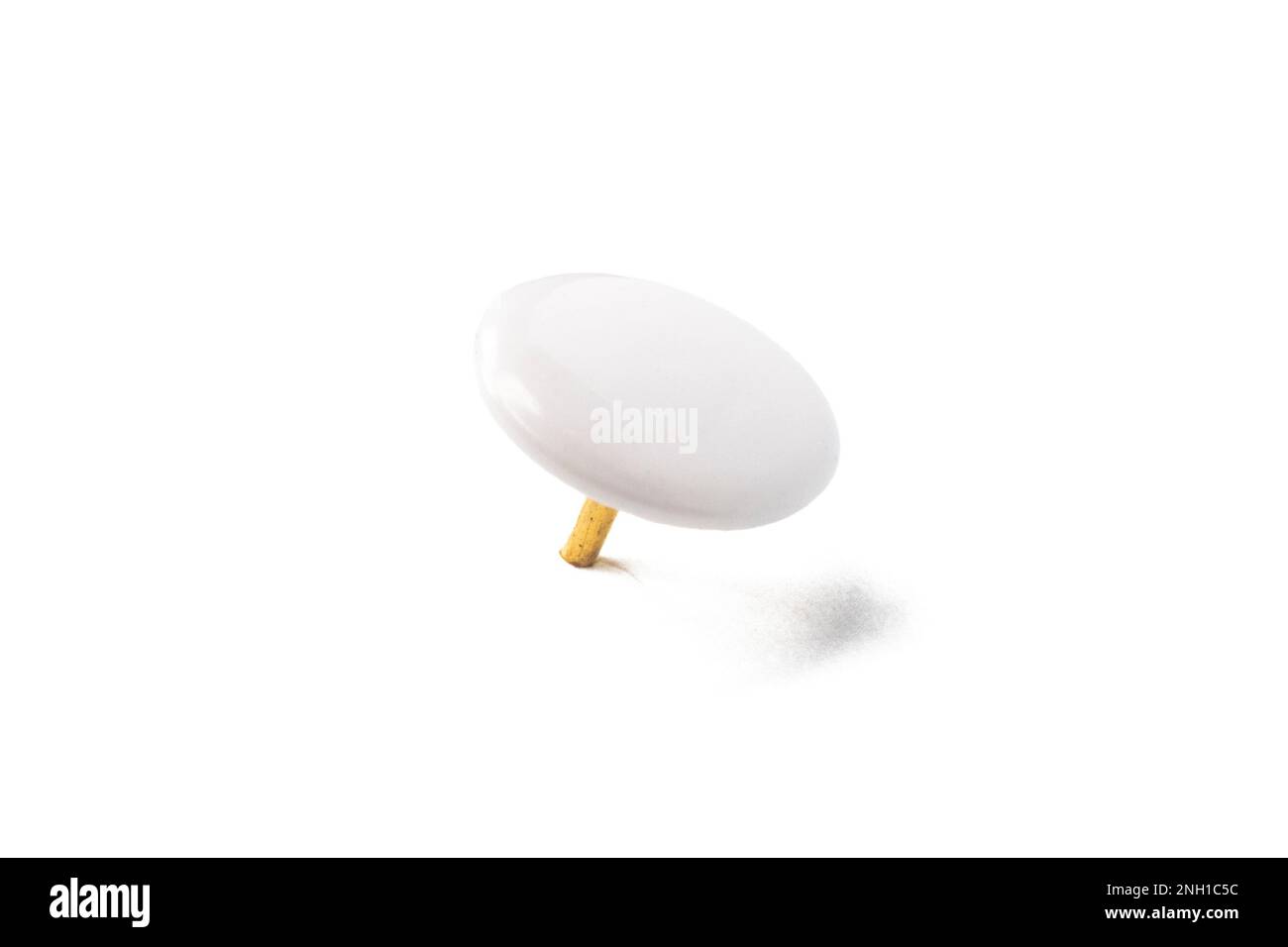White drawing pin on white background with shadow Stock Photo - Alamy