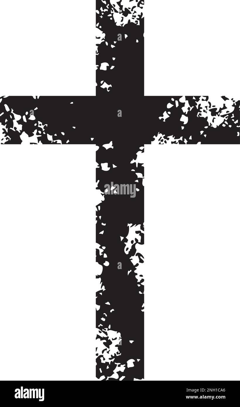 Grunge Christian cross. Black and white. Vector illustration Stock ...