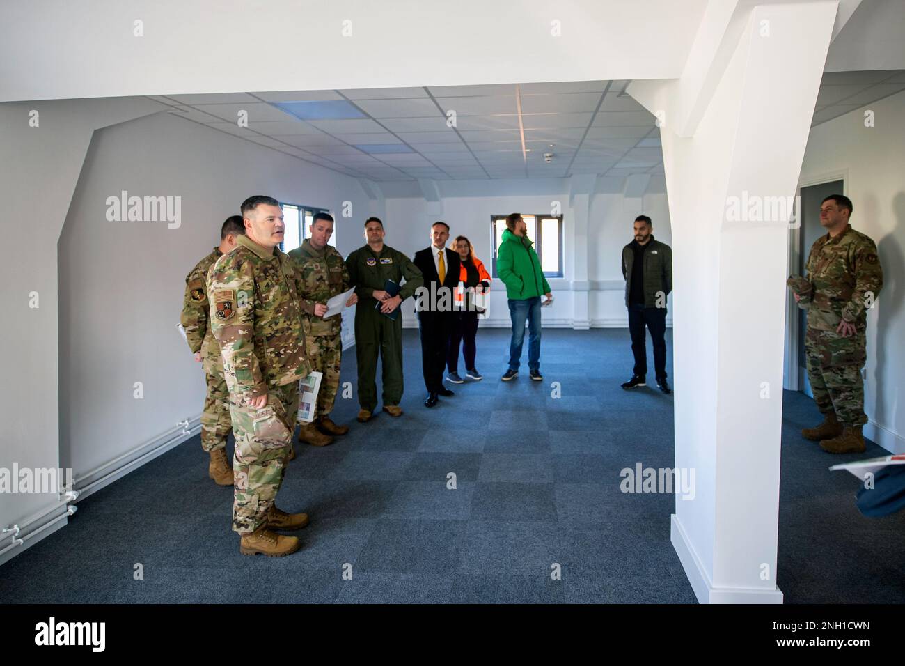 U.S. Air Force Col. Brian Filler, center, 501st Combat Support Wing ...