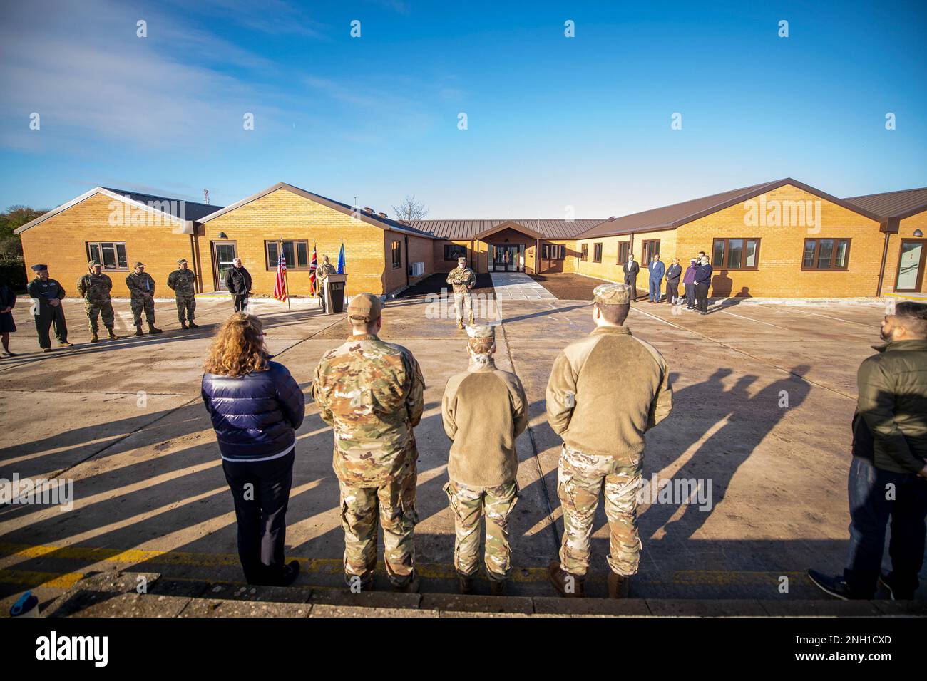 U.S. Air Force Col. Brian Filler, center, 501st Combat Support Wing ...