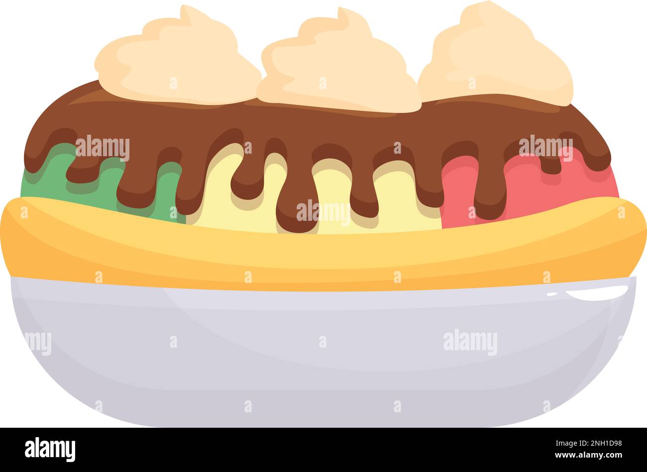 Italian banana split icon cartoon vector. Sundae food. Sweet snack ...