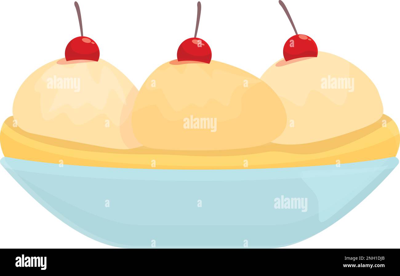 Vanilla ice ball icon cartoon vector. Split food. Cream dessert Stock ...