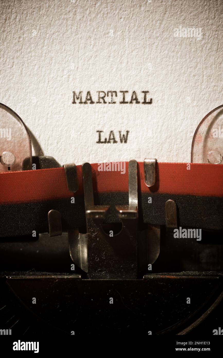 Martial law text written with a typewriter Stock Photo - Alamy