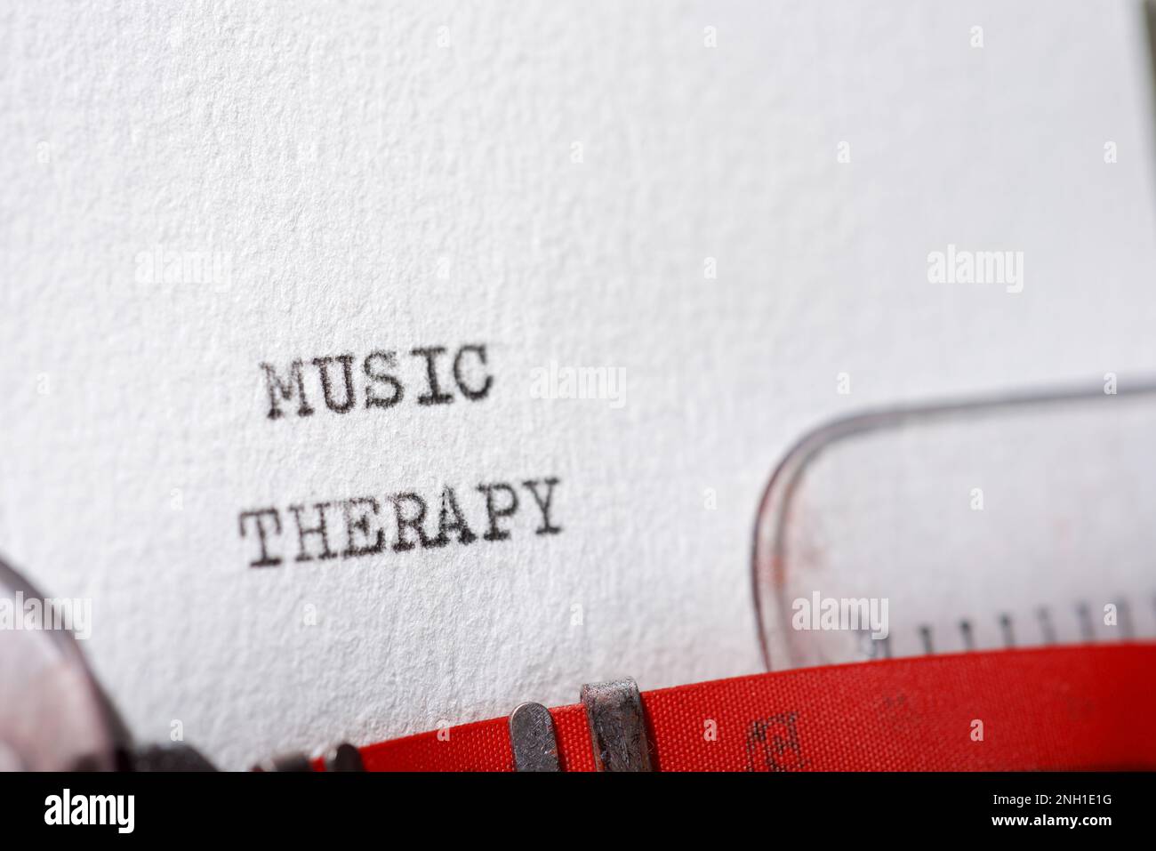 Music therapy text written with a typewriter Stock Photo - Alamy