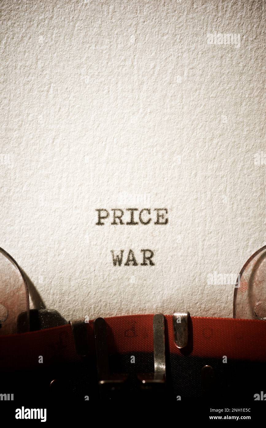 Price war text written with a typewriter Stock Photo - Alamy