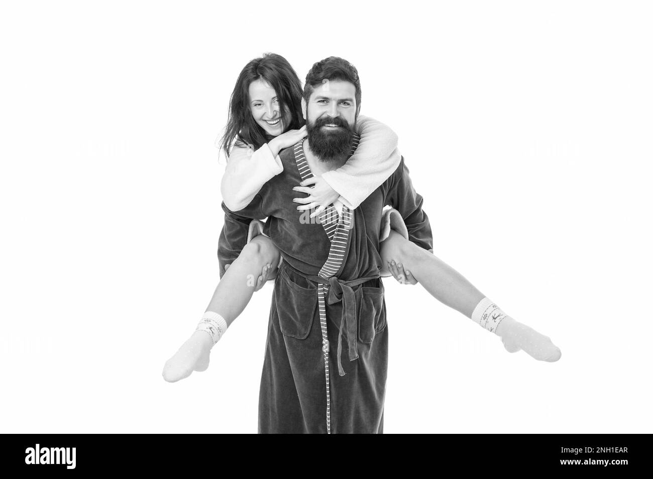 Girl piggyback ride Black and White Stock Photos & Images - Alamy