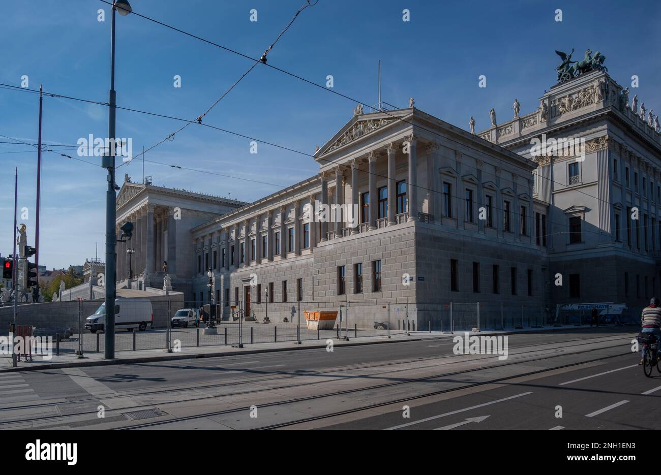 View of the Austrian Parliament Building in Vienna where the two houses ...