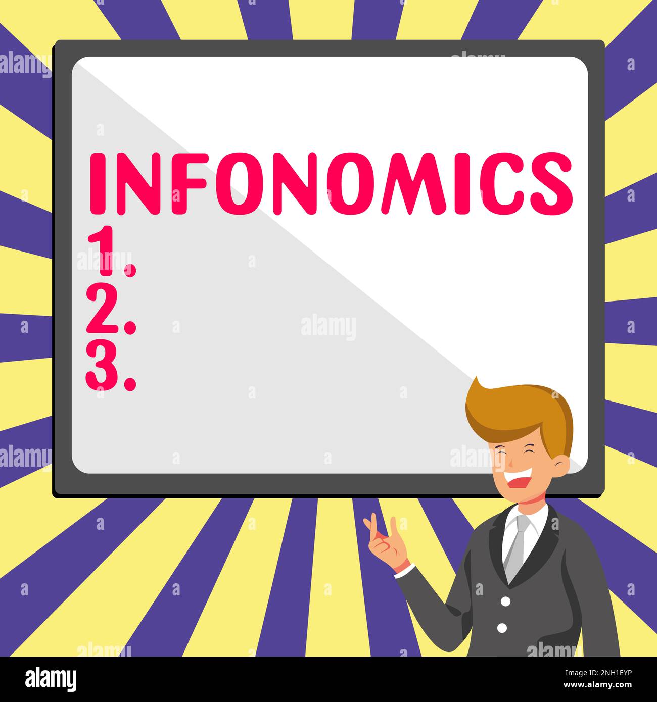 Text caption presenting Infonomics. Business concept visual image used to represent information ...
