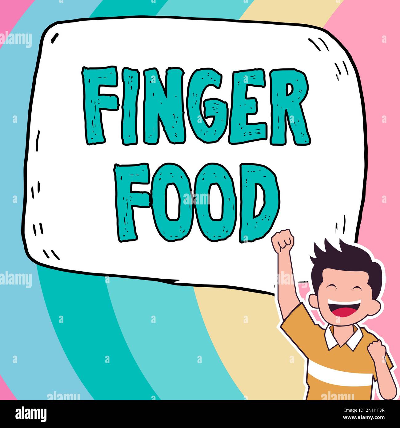 Text showing inspiration Finger Food. Business idea products and ...