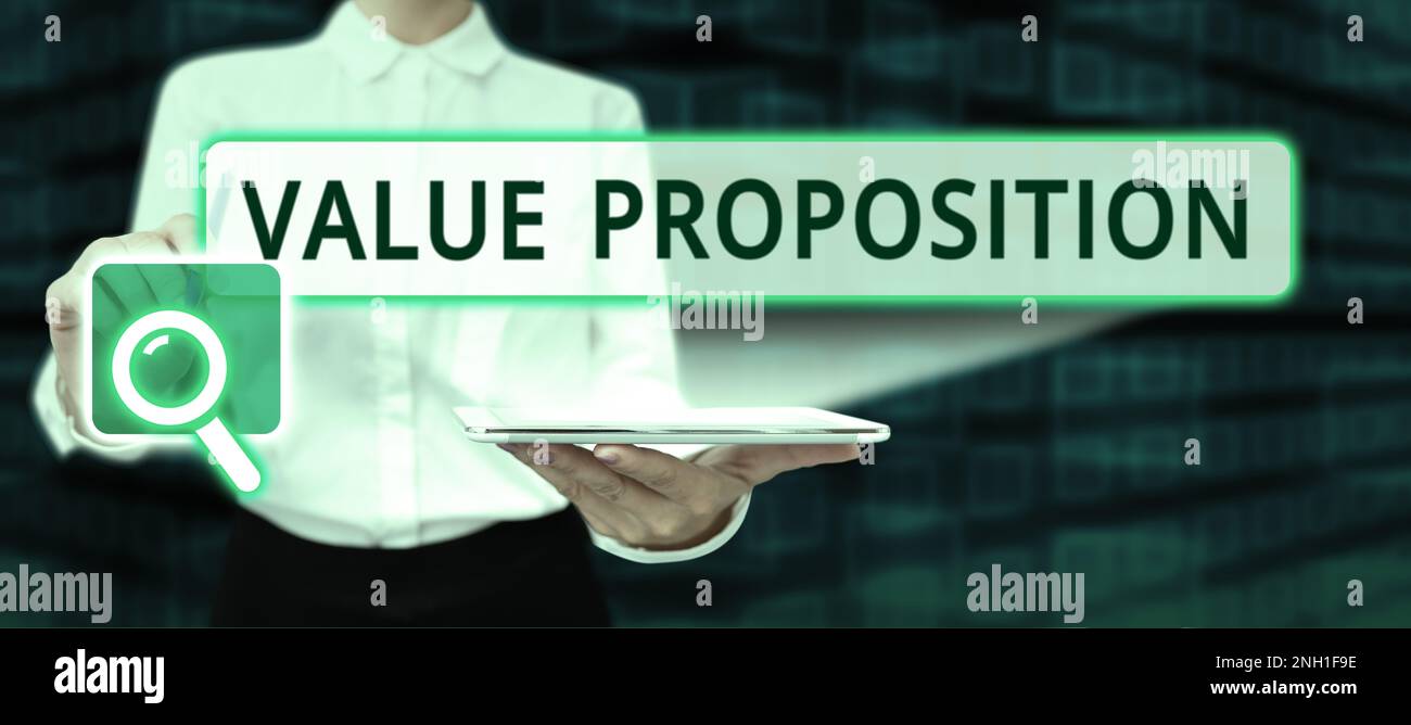 Text showing inspiration Value Proposition, Concept meaning service ...