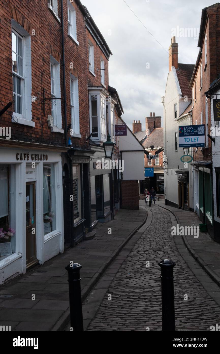 At the bottom of Steep Hill, Lincoln, England, UK Stock Photo - Alamy