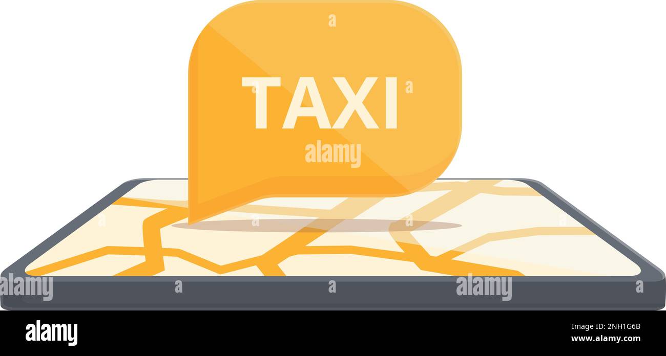 Taxi online order icon cartoon vector. Car call. Driver mobile Stock ...