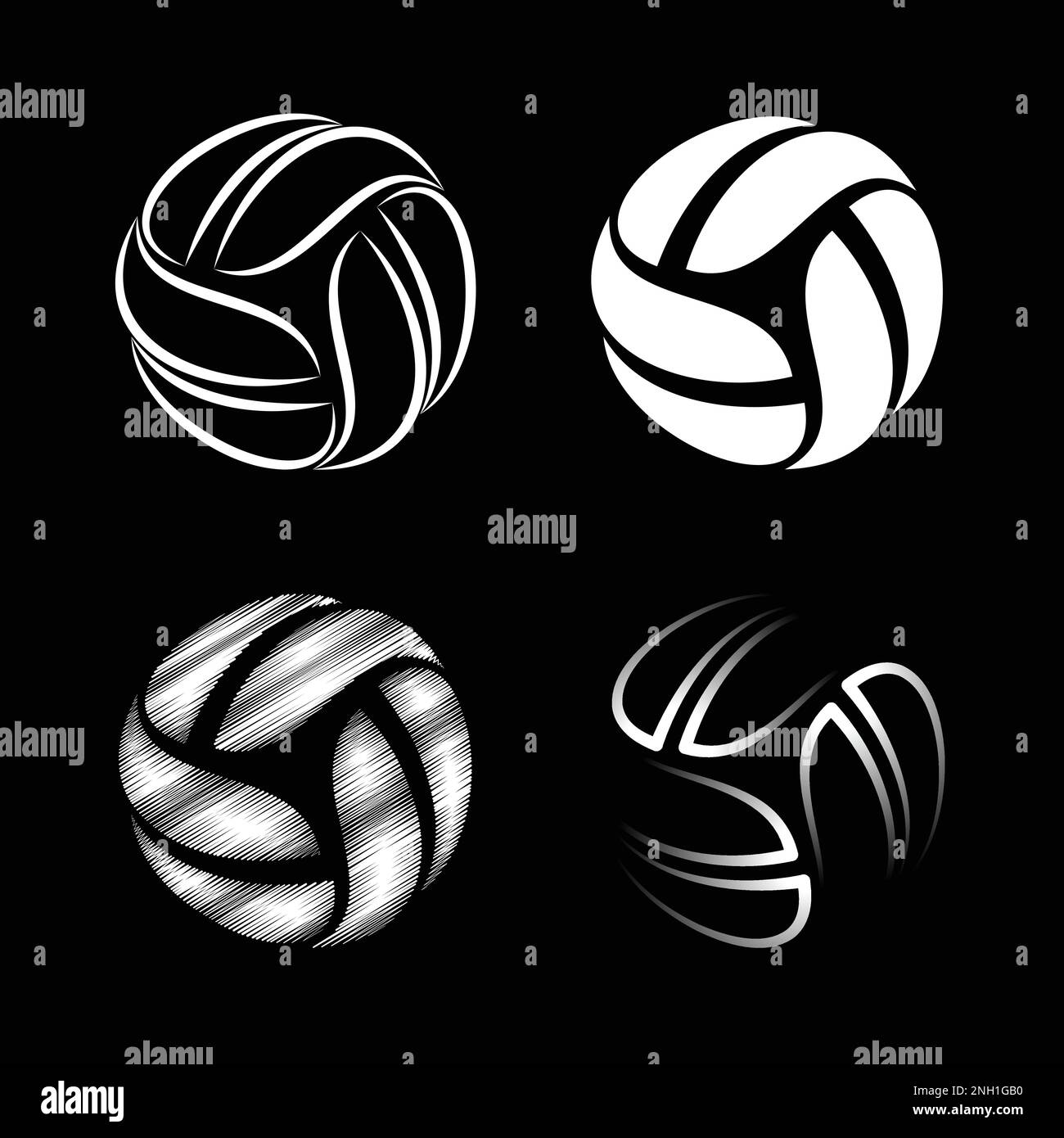 Volleyball vector icon linear Black and White Stock Photos & Images - Alamy