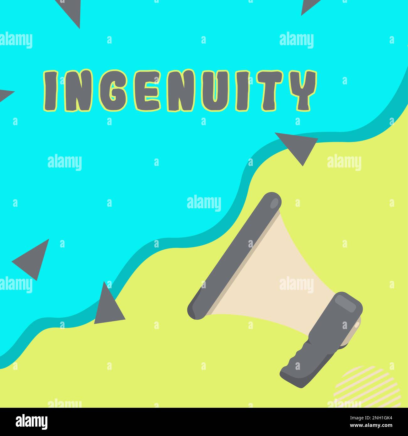 Text caption presenting Ingenuity. Business concept the quality of ...