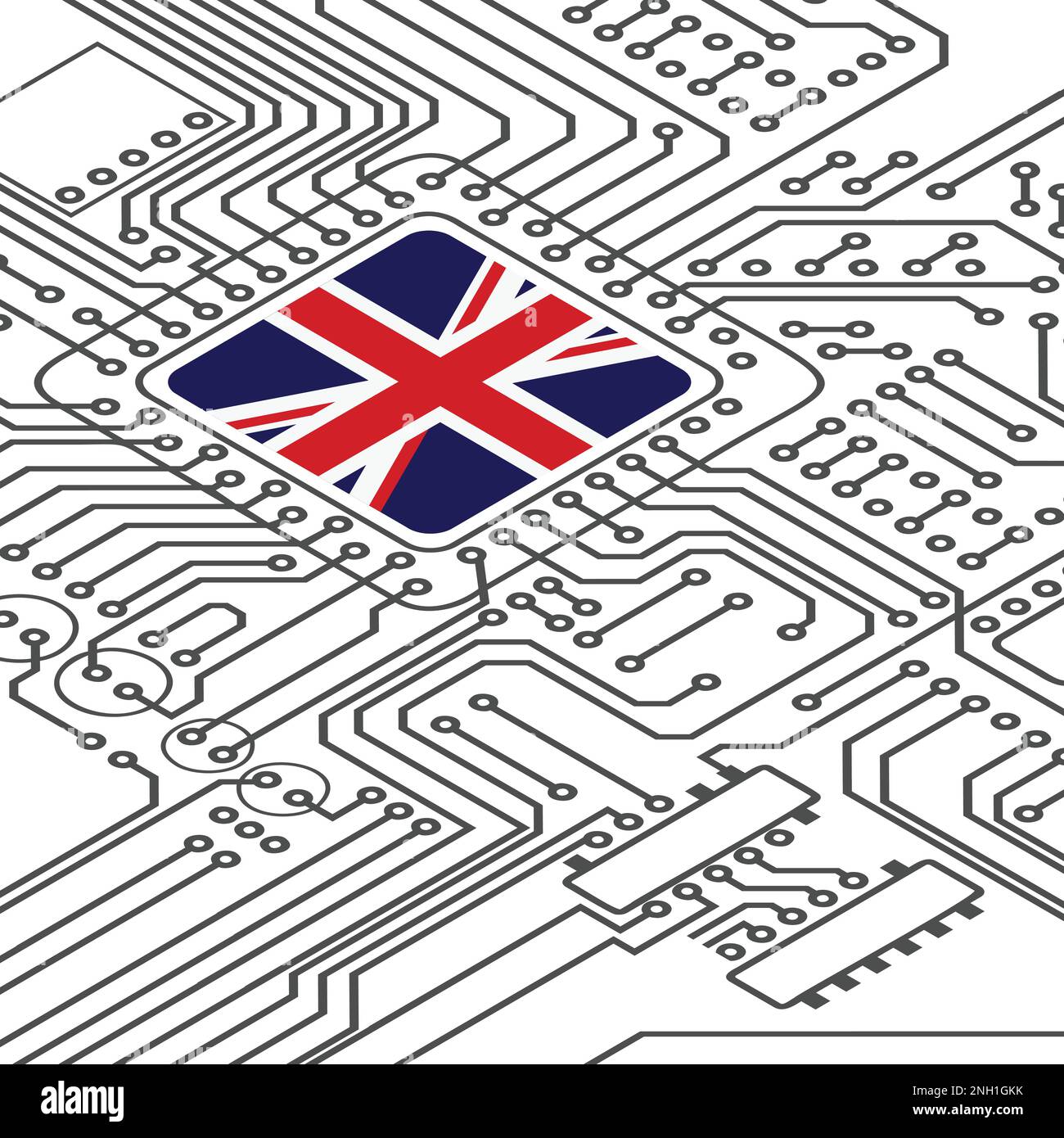 Electric circuit perspective UK microchip Stock Vector Image & Art - Alamy