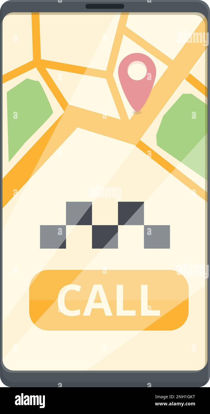 Cartoon taxi driver online service Cut Out Stock Images & Pictures - Alamy