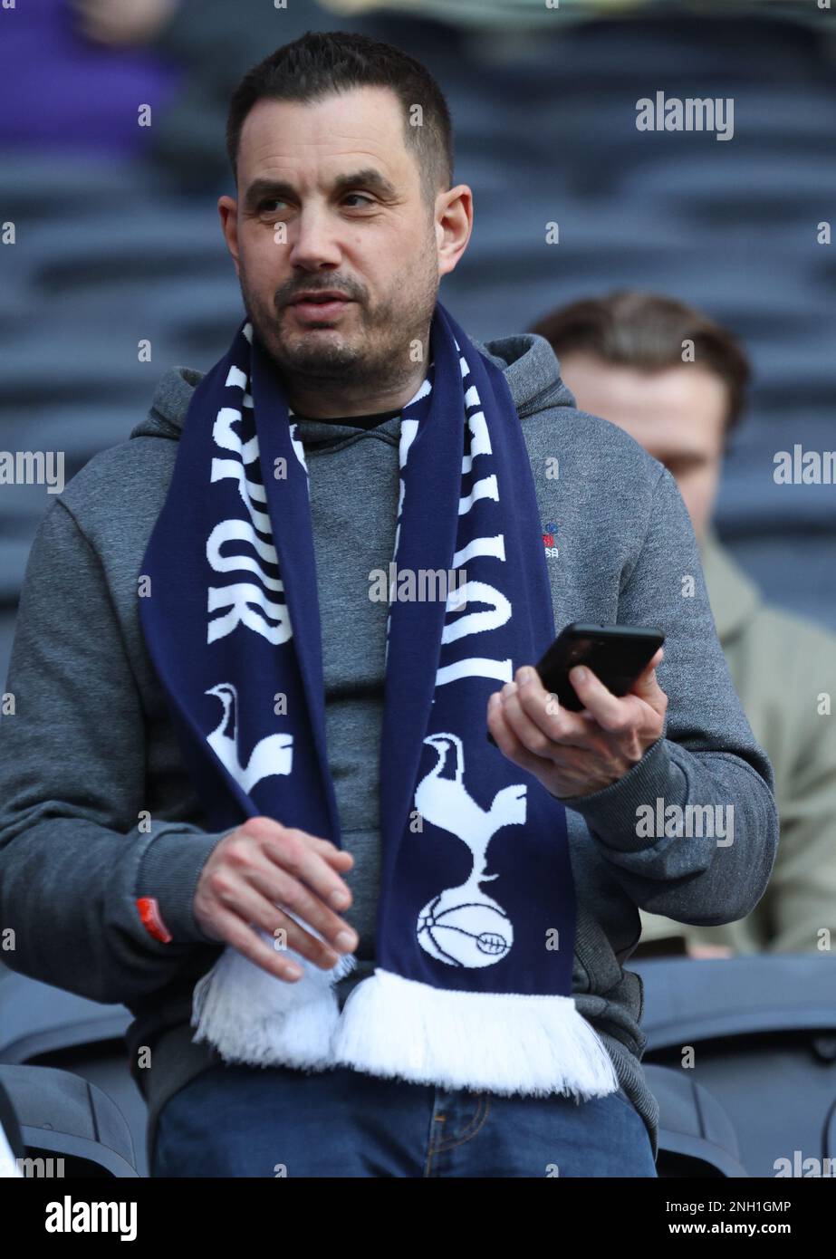 Tottenham Hotspur Fan Supporting Tottenham Hotspurs Heung Min Son During The English Premier