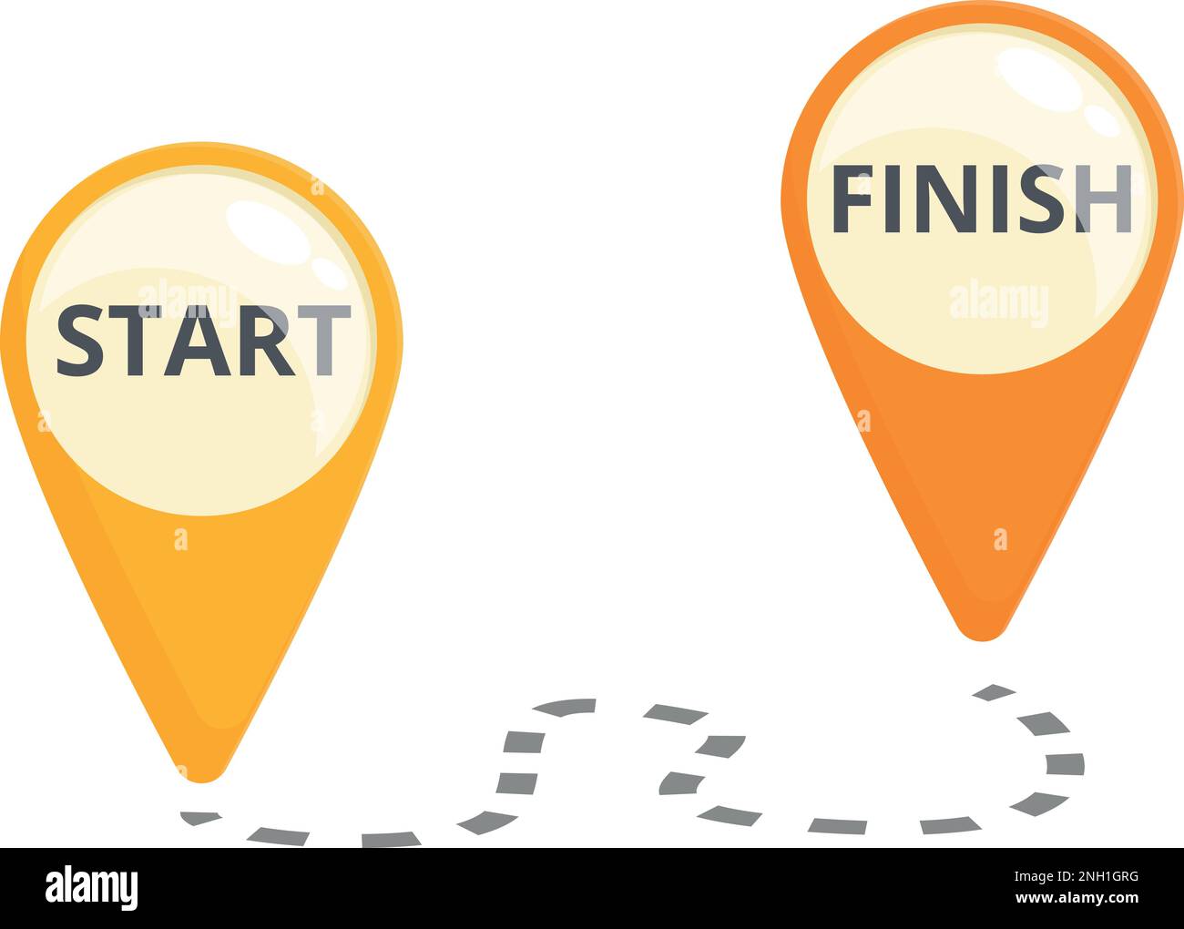 Start finish taxi route icon cartoon vector. Car service. Mobile order ...