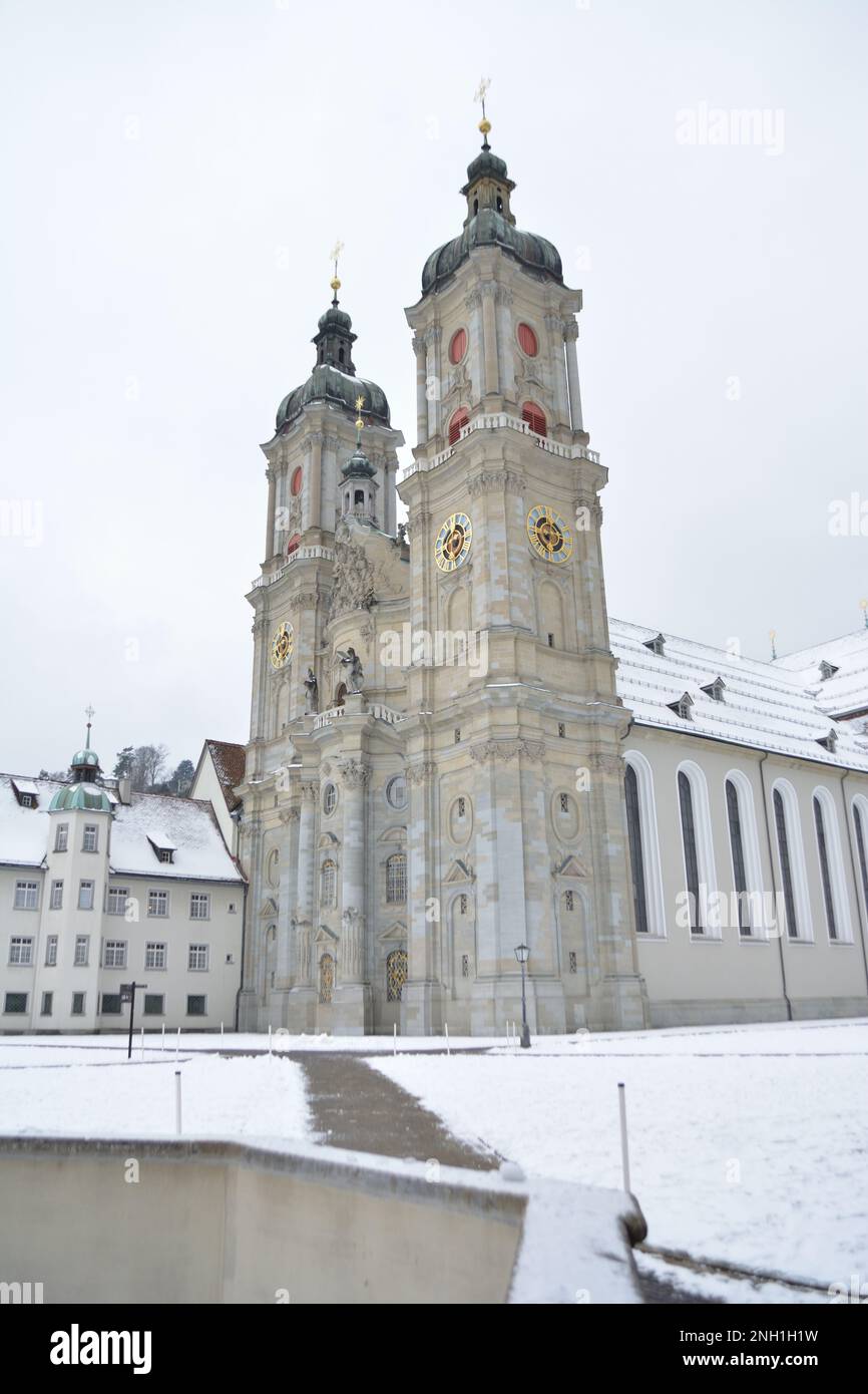 The Cathedral of Saint Gall Abbey in St. Gallen. UNESCO world heritage ...