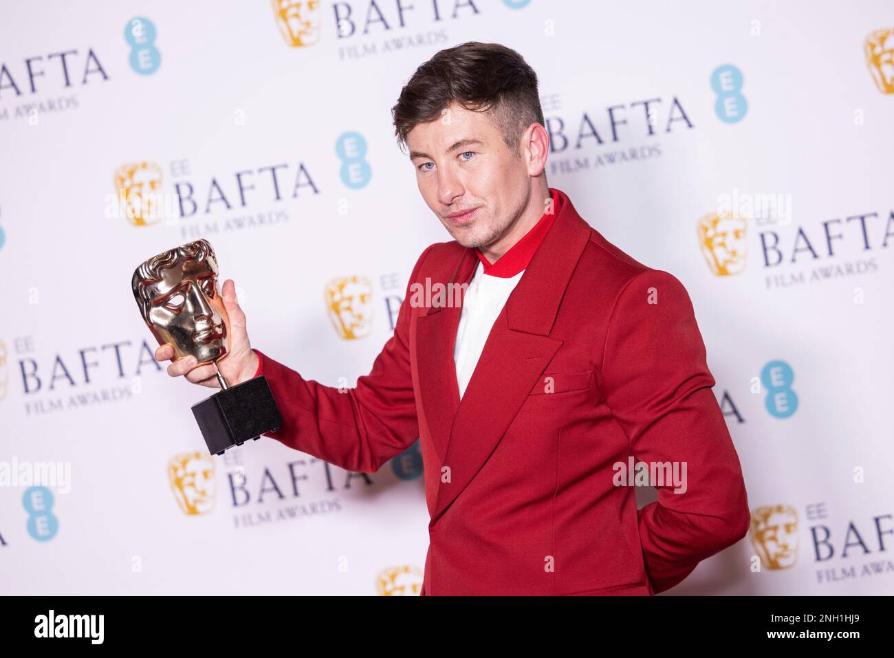 Barry Keoghan poses for photographers with the Supporting Actor award ...
