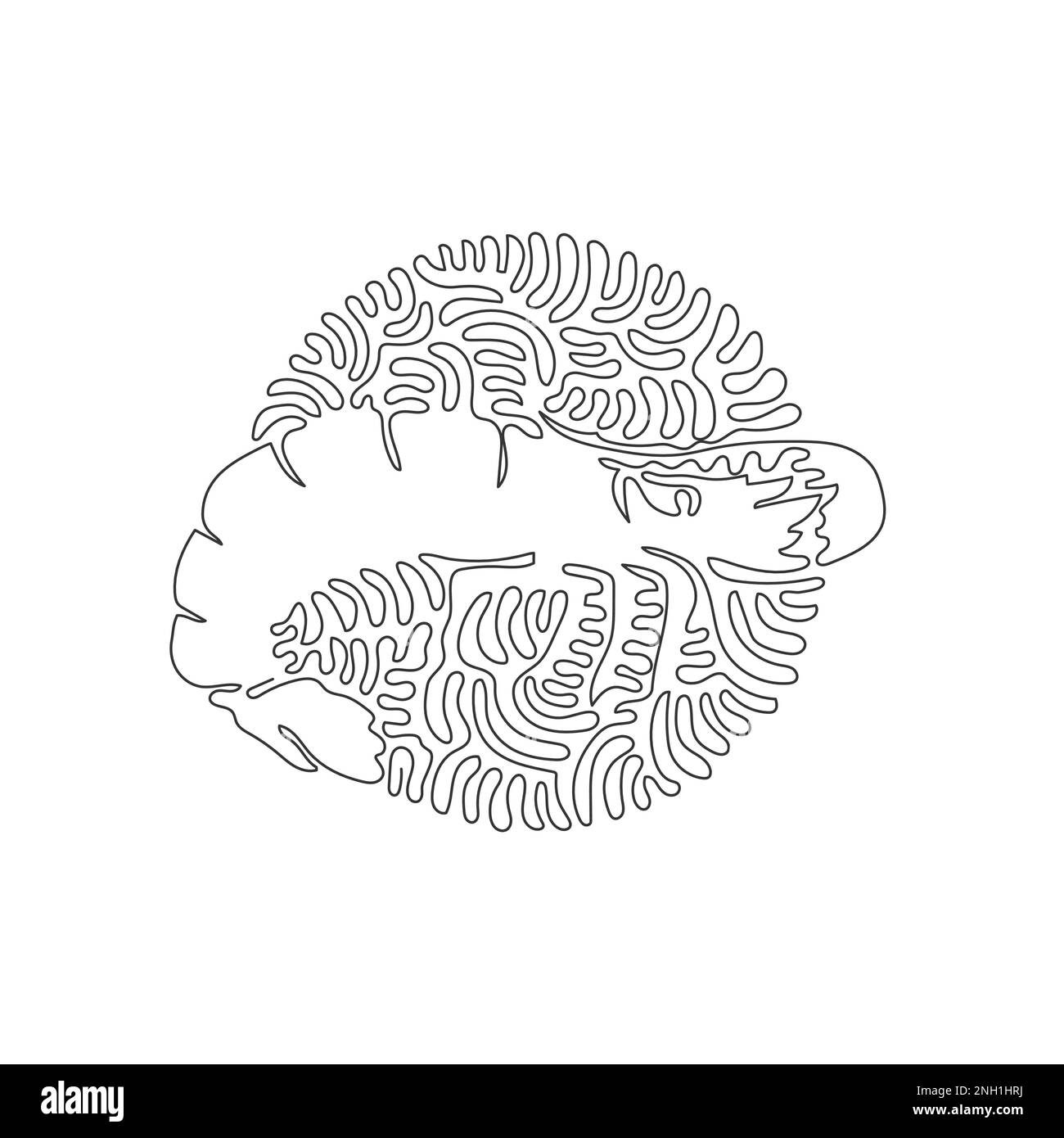 Continuous Curve One Line Drawing Of Adorable Shrimp Abstract Art Single Line Editable Stroke